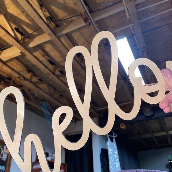 Wooden Hello- Unfinished Wood Words- DIY Projects - Door Hanger ...