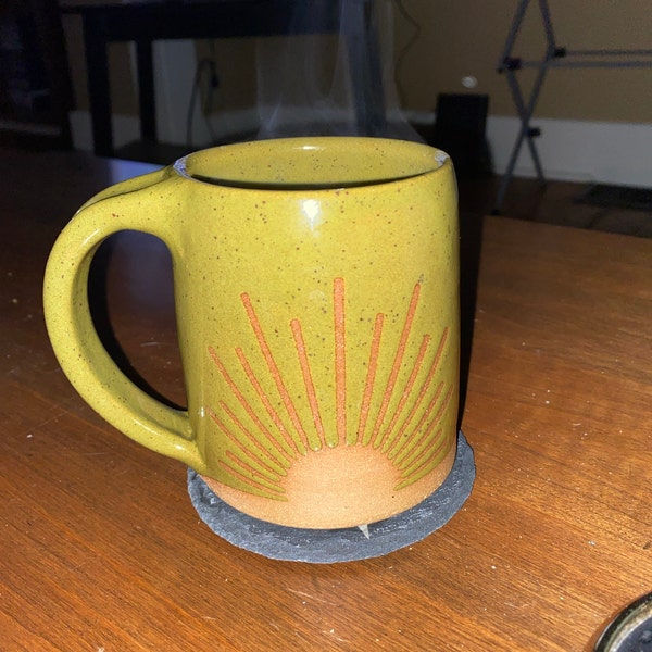Solstice Mug Handmade Pottery Mug in Olive Green Speckle - Etsy