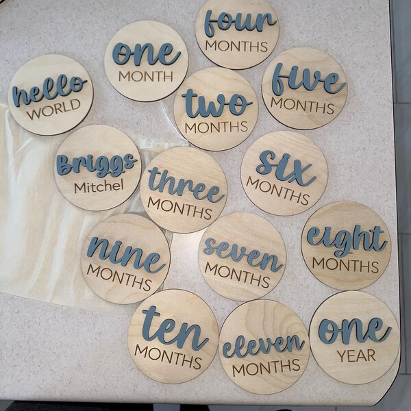 Wooden Interchangeable Teddy Bear Milestone Markers for Baby Photos ...