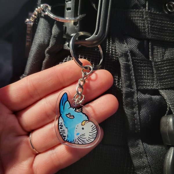 Dangling Budgie Keychain - Etsy
