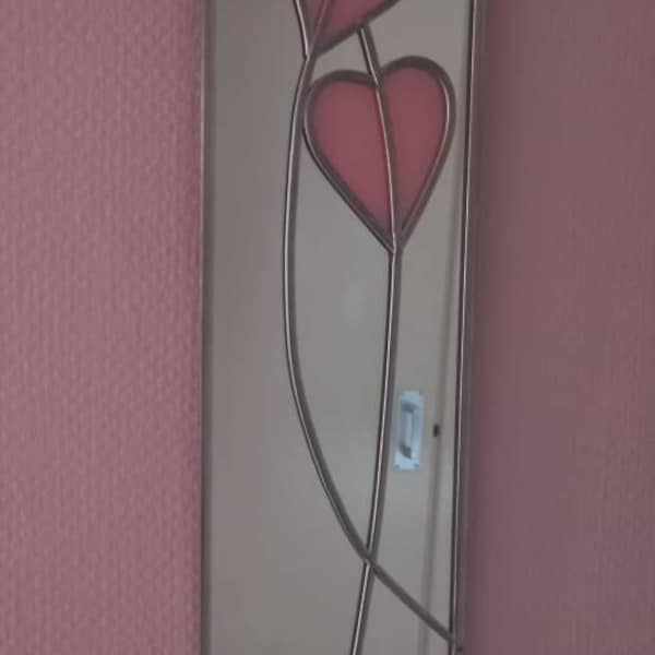 Art Deco Chicago Large Mirror Over Mantel Stained Glass Style 91x61cm ...