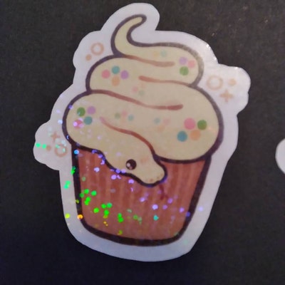 Holographic Cupcake Snake Sticker / Cup-snake Sticker / Cute Ball ...