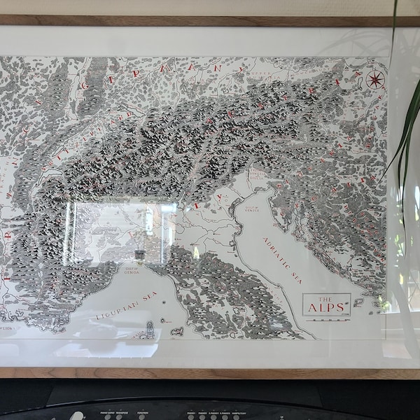 The Alps Map Inspired by Tolkien Carte Des Alpes Mappa Delle Alpi Karte ...