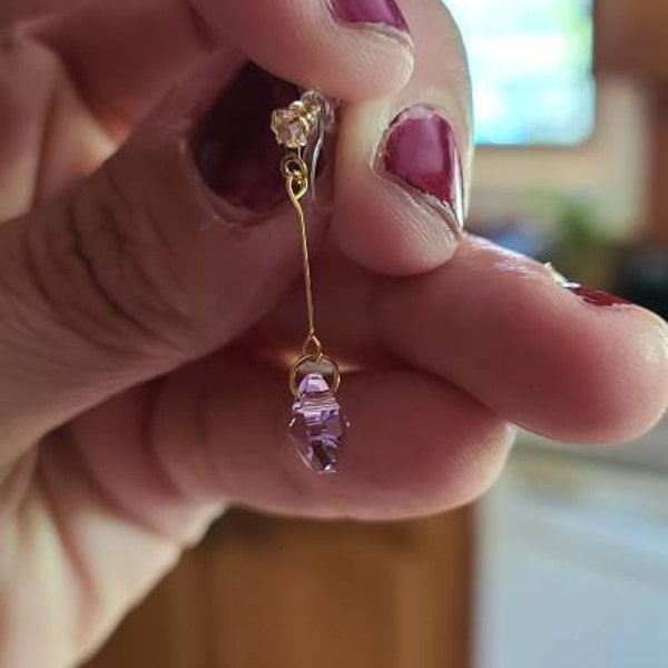 Invisible Clip on Earrings, Swarovski Crystal Clip on Stud Earrings ...