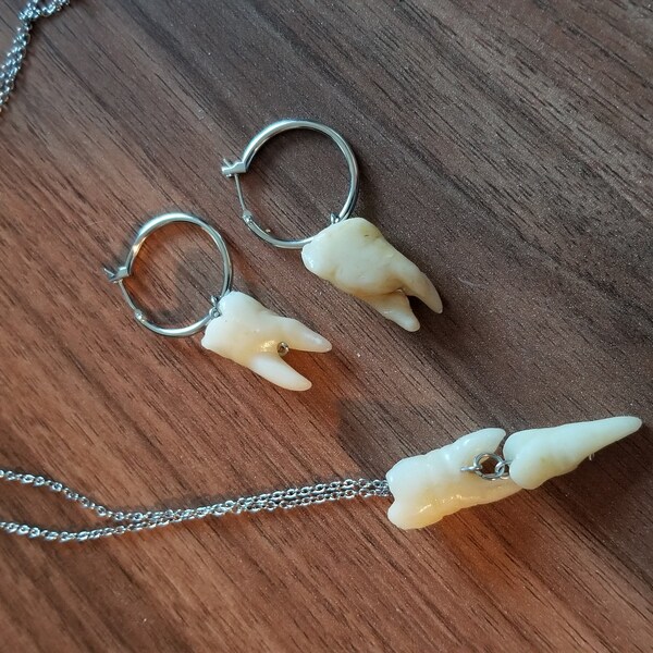 Gothic Teeth Choker, Human Tooth Necklace, Handmade Molars, Oddities ...