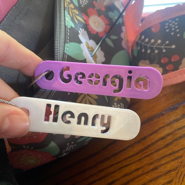 Custom Name Personalized 3D Name Tags for Bags, Backpacks, Sports Teams ...