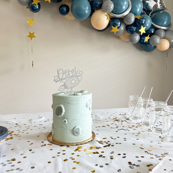 1st Birthday Cake Topper Space Birthday Party One Cake Topper First ...