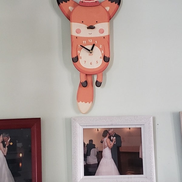 Fox Pendulum Clock | Woodland Nursery Decor | Kids Clock | Woodland ...