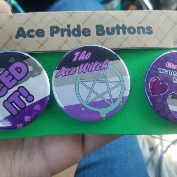 Ace Pride Buttons, 1 3/4 Inch 44mm Pin Back Buttons , Asexual Pin Badge ...