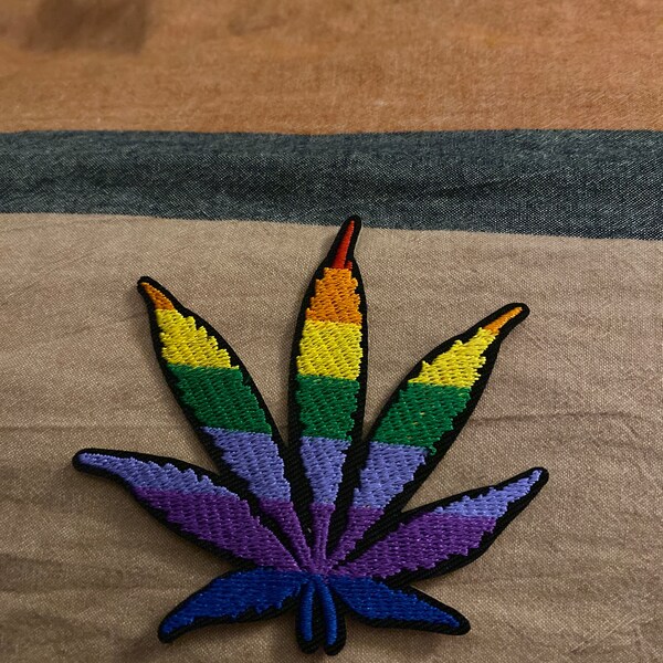 Rainbow Pot Leaf Patch - Iron on - Applique - Marijuana - Etsy