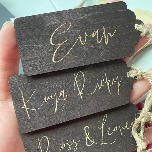 Custom Gift Tags, Personalized Name Tag, Laser Engraved Tags, Engraved ...