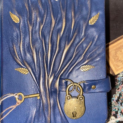 Personalized Leather Journal With Lock and Key, Leather Notebook ...