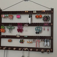 Earring Holder Stand Jewelry Display Stand, Oak, Wood, Double-sided ...