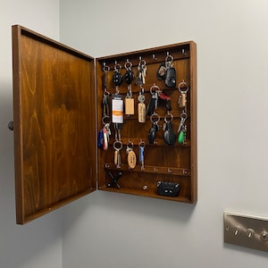 Personalized Natural Wooden Family Big Key Box Hanging Key - Etsy