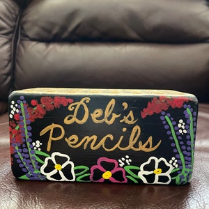 Teacher Gift, Pencil Holder, Numbered, Personalized Wood Block, School ...