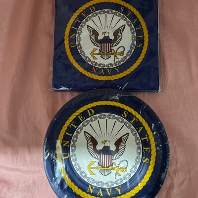 US Navy Party Plates Navy Paper Plates, US Navy Party, Navy Graduation ...