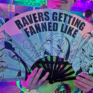 Disco Ball Rave Fan Rave Fan Rave Fan Holster Festival Fan Bamboo Clack ...