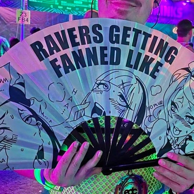 Disco Ball Rave Fan Rave Fan Rave Fan Holster Festival Fan Bamboo Clack ...