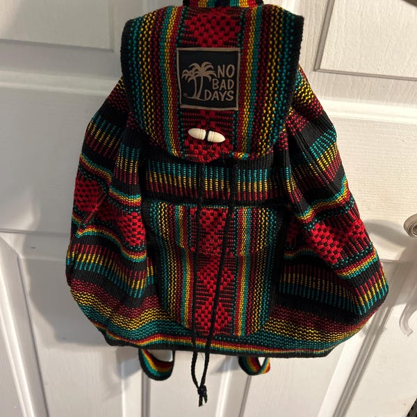 NO BAD DAYS ® Baja Backpack Mexican Bag Hand Made Book Bag Oatmeal ...