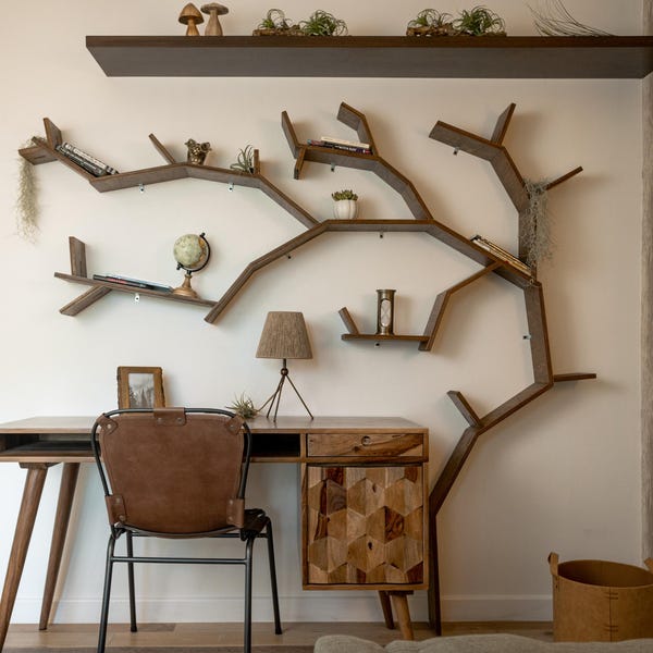 Tree Bookshelf | Handmade Wooden Unique Book Case - Etsy