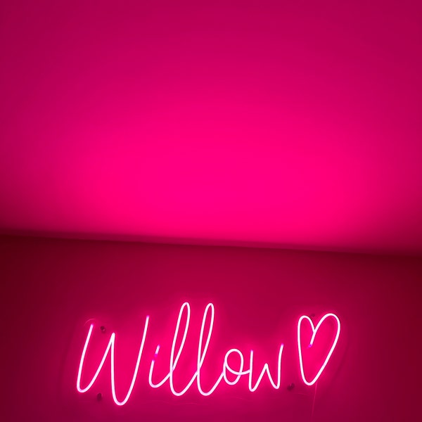 Neon Sign Custom Name, Rustic Name Neon Sign, Custom Neon Sign Battery ...
