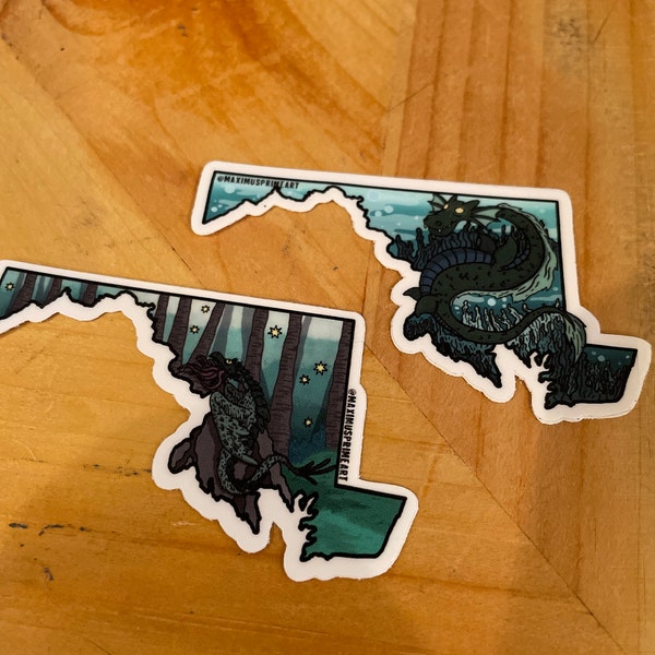 3 Inch Vinyl Cryptid State Stickers - Chessie or Snallygaster From ...