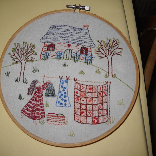 Little House Simple Embroidery Panel - Etsy