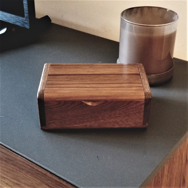 Classic Wooden Box With Lid Made From Solid Walnut, Multi Purpose Wood ...