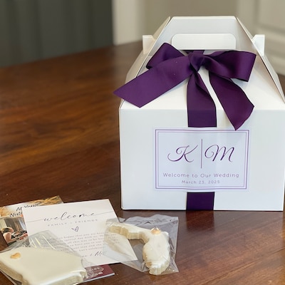 Modern Monogram Wedding Welcome Boxes Hotel Welcome Boxes for Wedding ...
