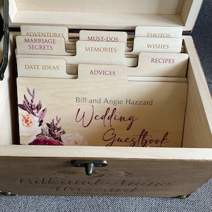 Personalized Wedding Recipe Box Bridal Shower Gift for Couple Wooden ...
