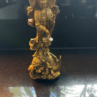 Feng Shui Copper Dragon Statue Crafts ,lucky Fortune Wealth Golden ...