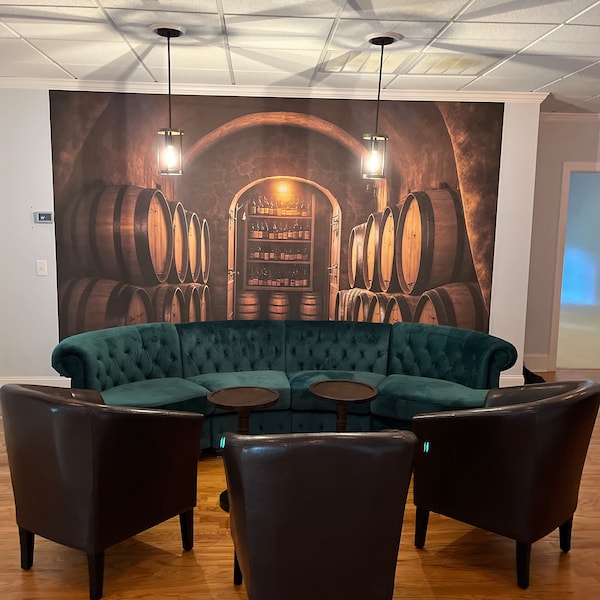 Winemaking Cellar & Wallpaper Wine Barrel Wall Art Mural Wine Cellar ...
