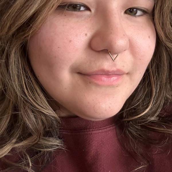 Titanium Teardrop Septum Ring, Nose Ring, Hinged Clicker Hoop, Nose ...