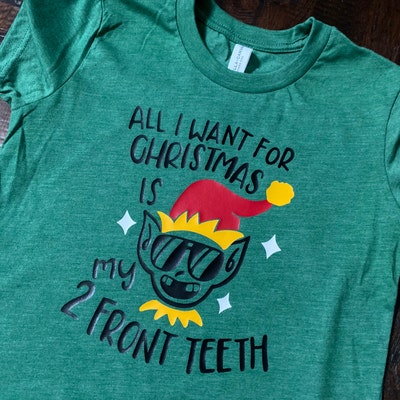 Christmas Two Front Teeth, Cheeky Funny Quirky Elf Kids Digital Files ...