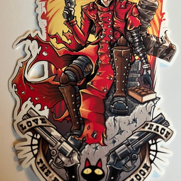 Trigun, Vash the Stampede, Anime Sticker, Vinyl Sticker, Individual Die ...