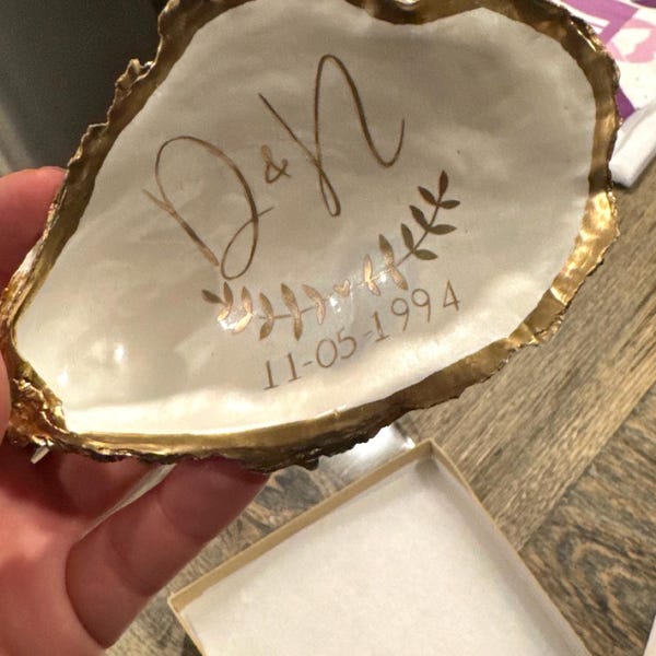 Custom Oyster Shell Ornament | Charm | Gift Tag - Etsy