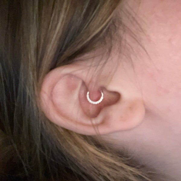 16G Solid Gold Daith Ring 6/7/8/9/10mm | Dainty 14k Gold Daith Jewelry ...