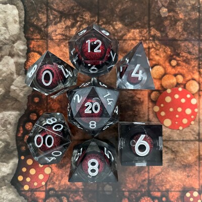 Rotatable Dragon Eye Dnd Dice Set , Liquid Core Dungeons and Dragons ...