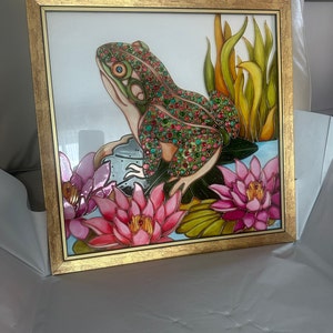 Stained Glass Hand Painted Vase Handpainted Personalized Vase With Peony Flowers Round Glass ...