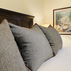 Herringbone Wool Curtains With Brass Snap Buttons, Custom Made Curtains ...