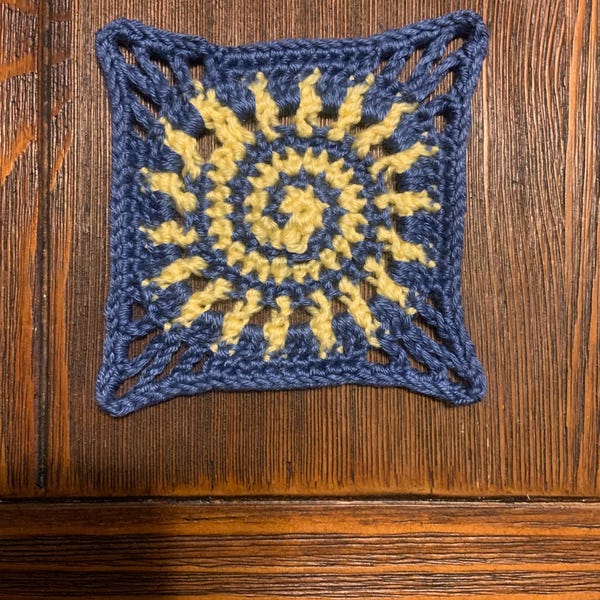 Spiral Sun Granny Square Pattern-celtic Sun Crochet Tutorial /PDF Written Pattern/ English ...
