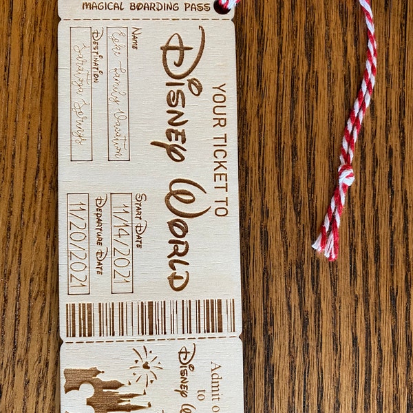 Personalized Disney Ticket Laser Cut Christmas Ornament | Custom ...