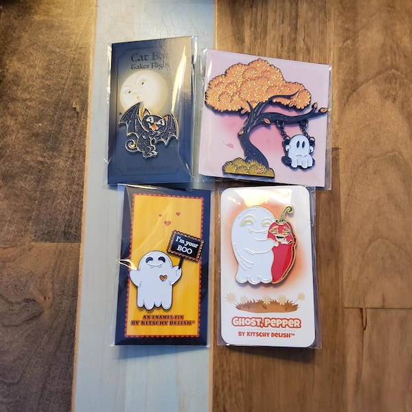 Ghost on a Swing, Large Soft Enamel Pin With Glitter - Etsy