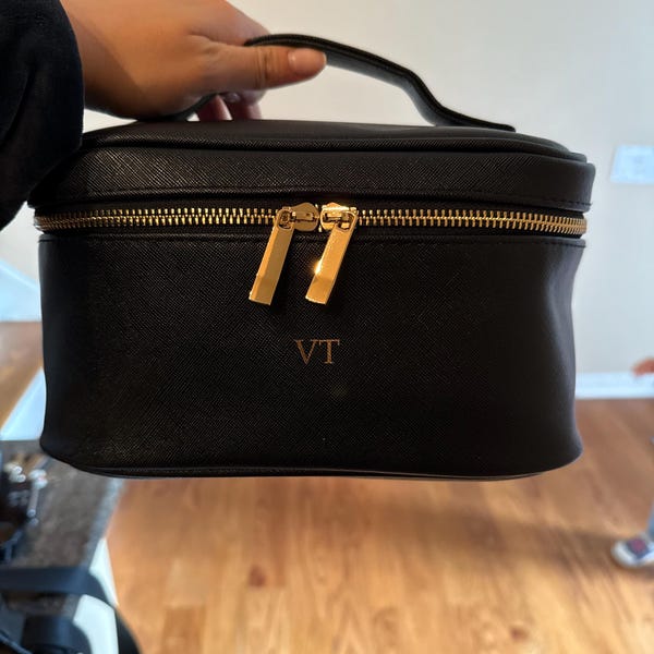 Personalised Vanity Makeup Case, Monogram Initial Cosmetic Bag ...
