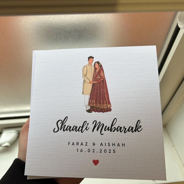 Personalised Nikkah Card, Nikkah Mubarak, Shaadi Mubarak, Nikkah Gift ...