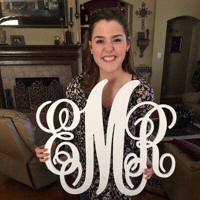 Wood Monogram Wall Decor, PAINTED Monogram,all Sizes, Home Decor ...
