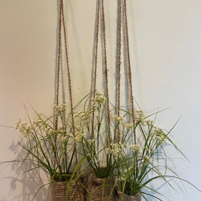 Jute Crochet Hanging Basket for Fall Hanging Basket for Dried Flowers ...