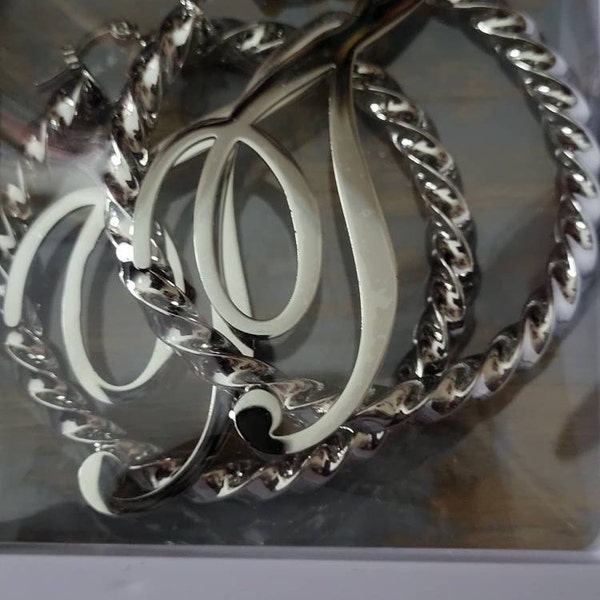 Nameplate Bamboo Earrings, Custom Name Earrings, Gold Bamboo Hoops ...