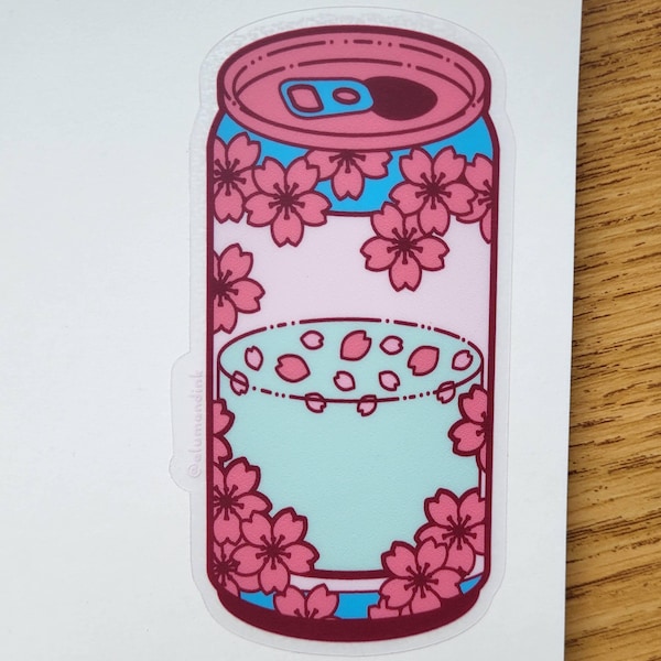 Sakura Soda Can Clear Vinyl Sticker - Etsy