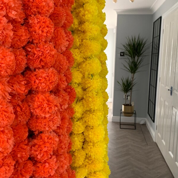 SALE ON 5 Pc Indian Yellow Artificial Decorative Marigold Flower ...